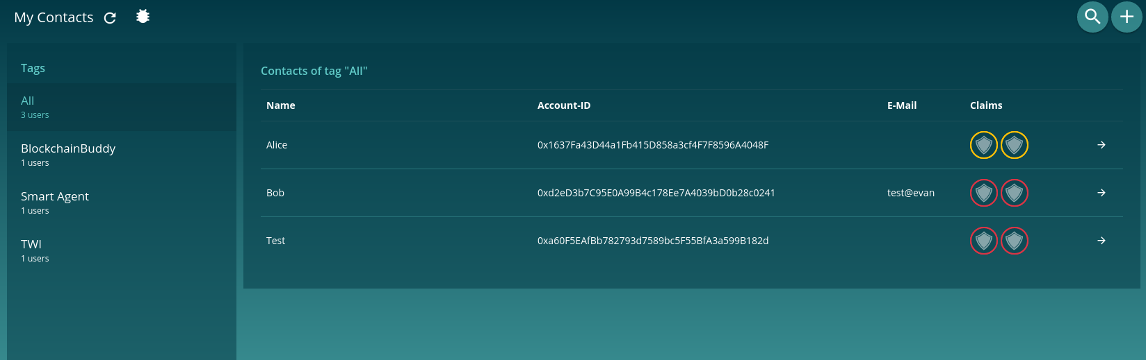 Profile DApp · evan.network